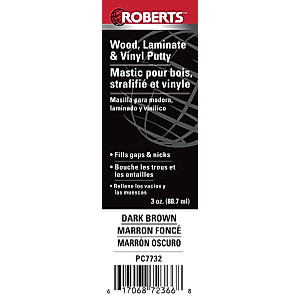 ROBERTS Repair Putty for Wood, Laminate and Vinyl - Dark Brown (3 oz.)
