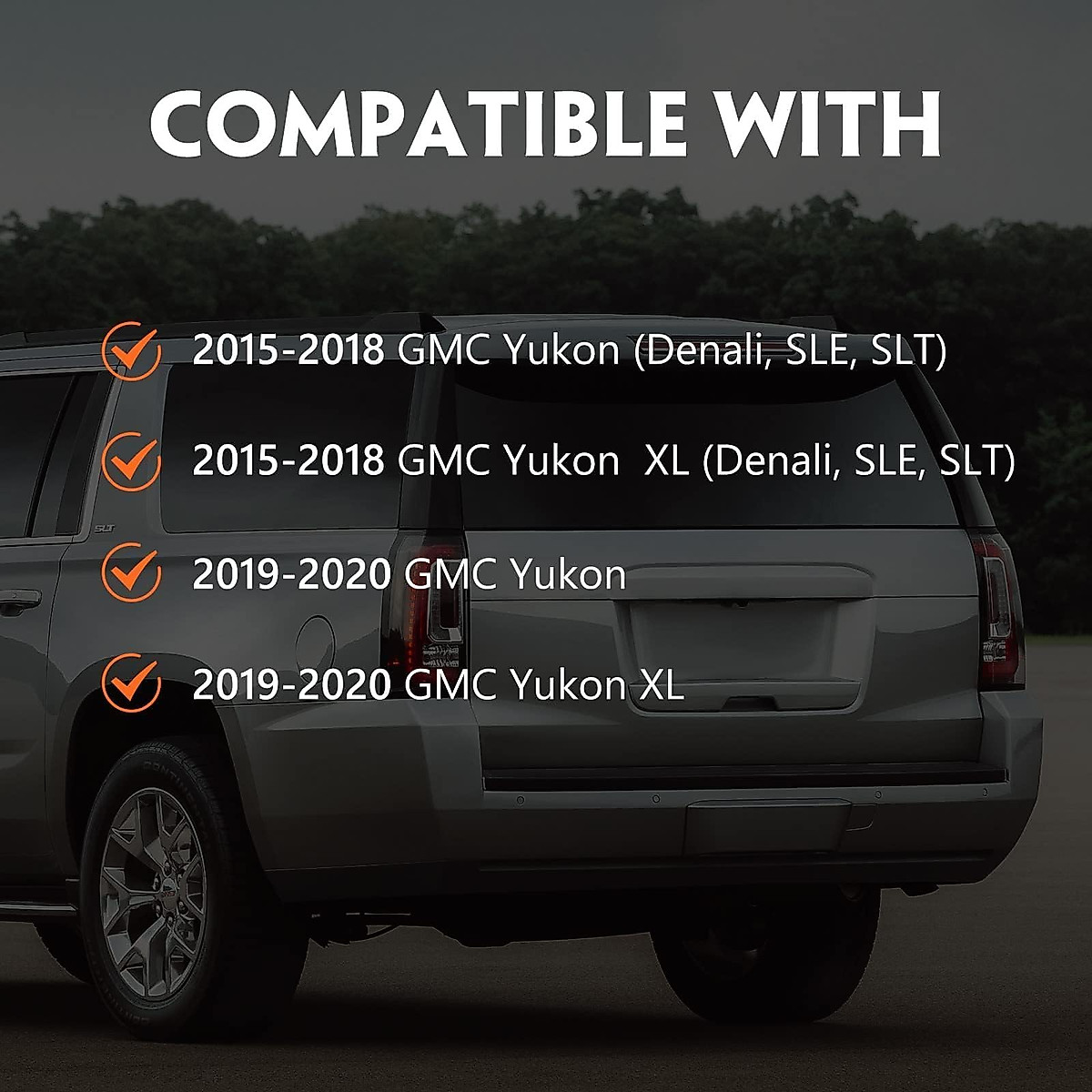 FIONE Taillight Assembly Compatible with 2015-2020 GMC YUKON Tail Light Replacement Rear Brake Lamp Left Driver Side LH 84536242 GM2800268