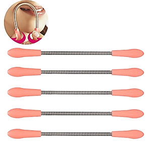 5pcs Facial Hair Remover Stainless Steel Spring Manual Epilator Threading Beauty Tool for Quick Hair Removal