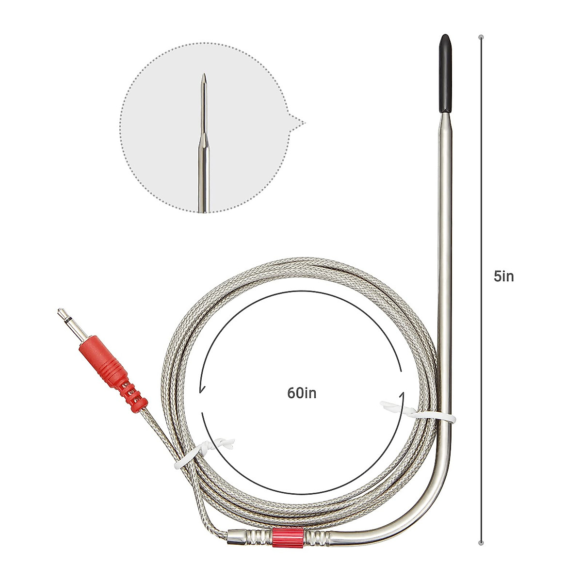 Inkbird Replacement Colored Probe 4-Pack Kit Only Compatible with IBT-4XS/IBT-6XS Meat Thermometer, Ultra Accurate & Fast Up to 572°F/300°C （Only for IBT-4XS/IBT-6XS Thermometer）