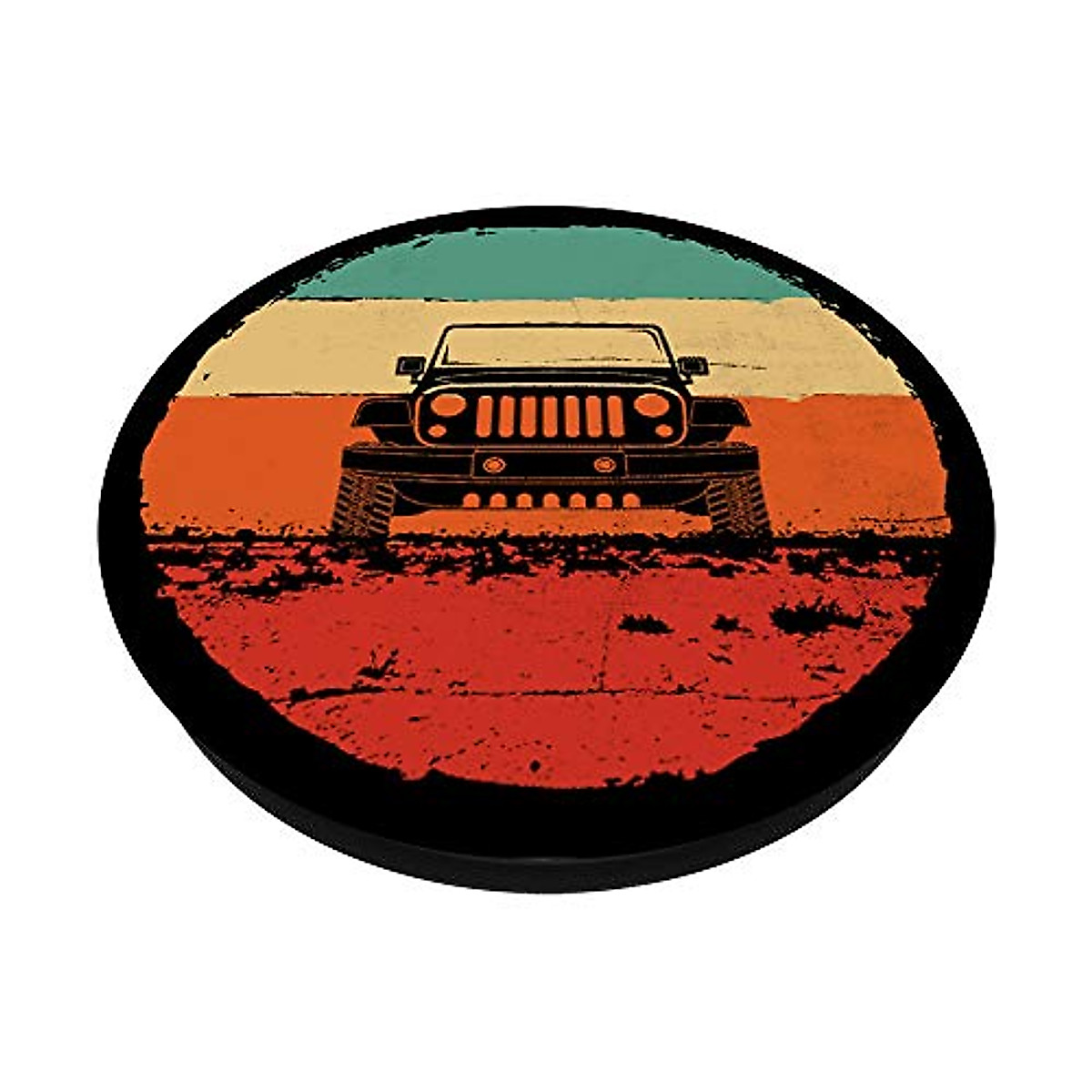 Vintage Sunset Off Road 4x4 Vehicle PopSockets PopGrip: Swappable Grip for Phones & Tablets