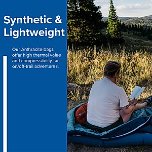 Big Agnes, Anthracite Sleeping Bag, 20 Degree, (FireLine Pro Recycled), Slate, Long, Left Zip