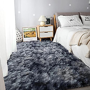 ROCYJULIN Area Rugs 8x10 for Living Room, Thickened Fluffy 8x10 Area Rugs for Bedroom, Ultra Soft Non-Slip Large Shag Fuzzy Rug for Nursery, Kids, Girls, Boys, Grey