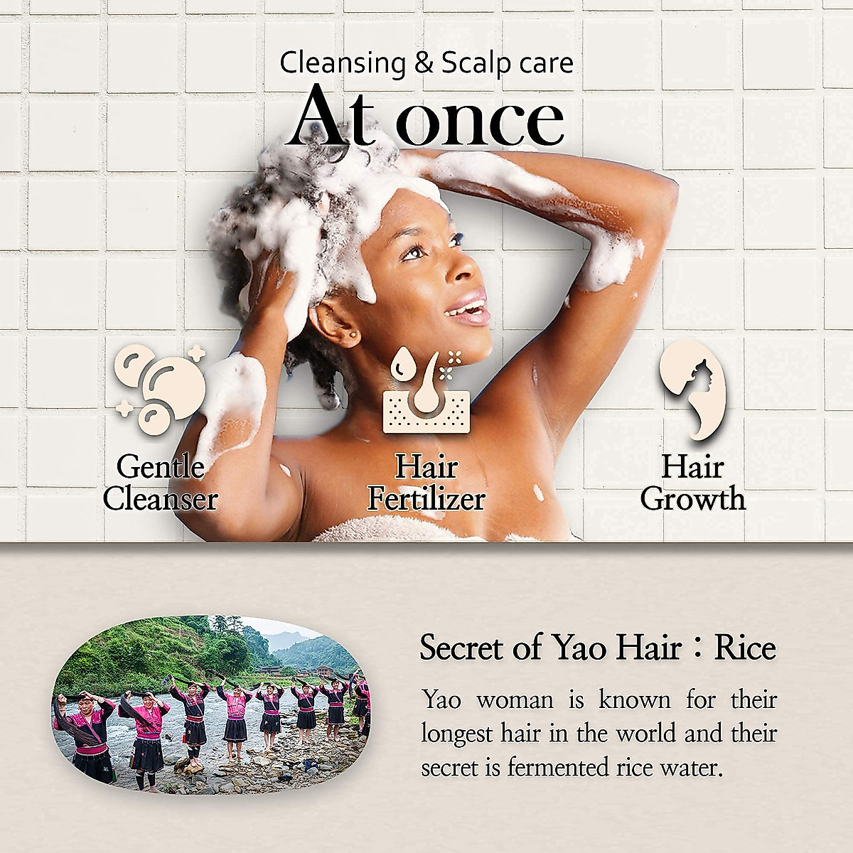 mimosu Rice Water for Hair Growth Shampoo and Conditioner, 2 in 1 Fermented Rice Water Cleansing Shampoo Bar & Conditioning DIY Kit, Curly Girl Method, Self Care Products