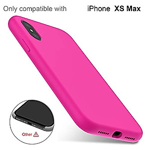 DEENAKIN iPhone Xs Max Case with Screen Protector,Soft Flexible Silicone Gel Rubber Bumper Cover,Slim Fit Shockproof Protective Phone Case for iPhone Xs Max Hot Pink