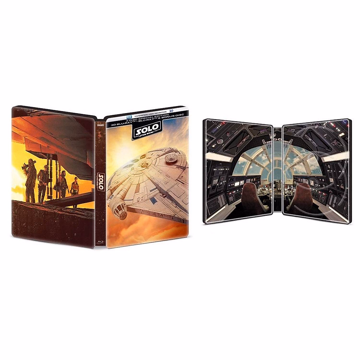 Solo: A Star Wars Story (STEELBOOK) (3D + Blu-ray + Bonus Disc) (3 Disc),Damaged steel book case during importation, but Disc is as it is , Damaged during importation