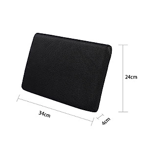 Saddle Stool Cushion Pads, Bench Rectangular Stool Seat Cushion Rectangle Chair Pad Seat Covers with Buckle Strap for School Kitchen(Black)