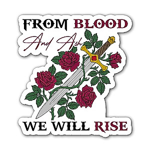 Akira From Blood and Ash We Will Rise Sticker, Bookish Sticker, Water Assistant Vinyl Booktok Decals for Water Bottles Laptops Phone, Kindle Sticker, Book Decor Gifts, Book Inspired