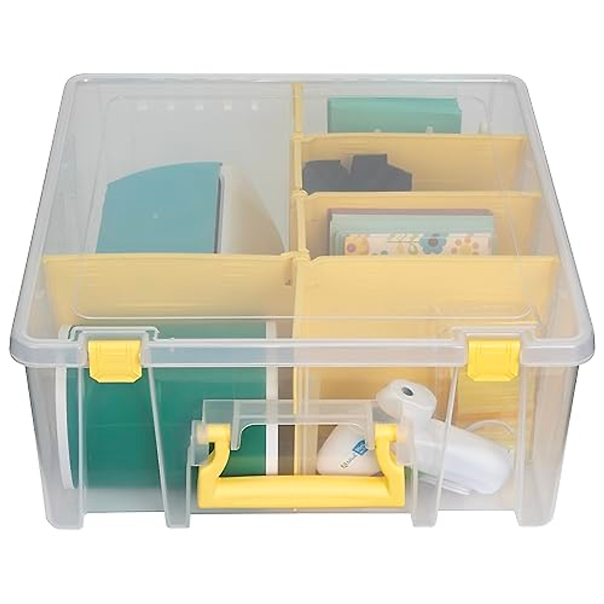 ArtBin Super Satchel Compartment Box - Stackable Durable Art Storage with 8 Removable Compartments, Smart Closure, and Portable Design for Craft Supplies, Threads, Ribbons, Paint Tubes