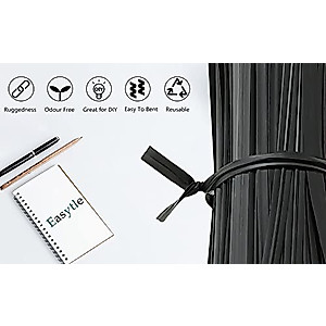 5" Cable Ties 100 Pcs Bag Twist Ties for Cord Twist Bread Ties Reusable Black Plastic Coated Ties Heavy Duty Wire Twist Ties for Household and Office Use