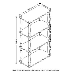Furinno Turn-N-Tube 4-Tier Multipurpose Shelf Display Rack, Classic Tubes, Columbia Walnut/Black