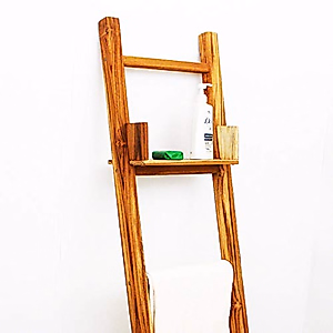 Haussmann Teak Towel Ladder 18 x 64 in H Adj Shelf Teak Oil