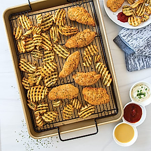 Nordic Ware High-Sided Oven Crisp Baking Tray Nonstick Bakeware, Half Sheet
