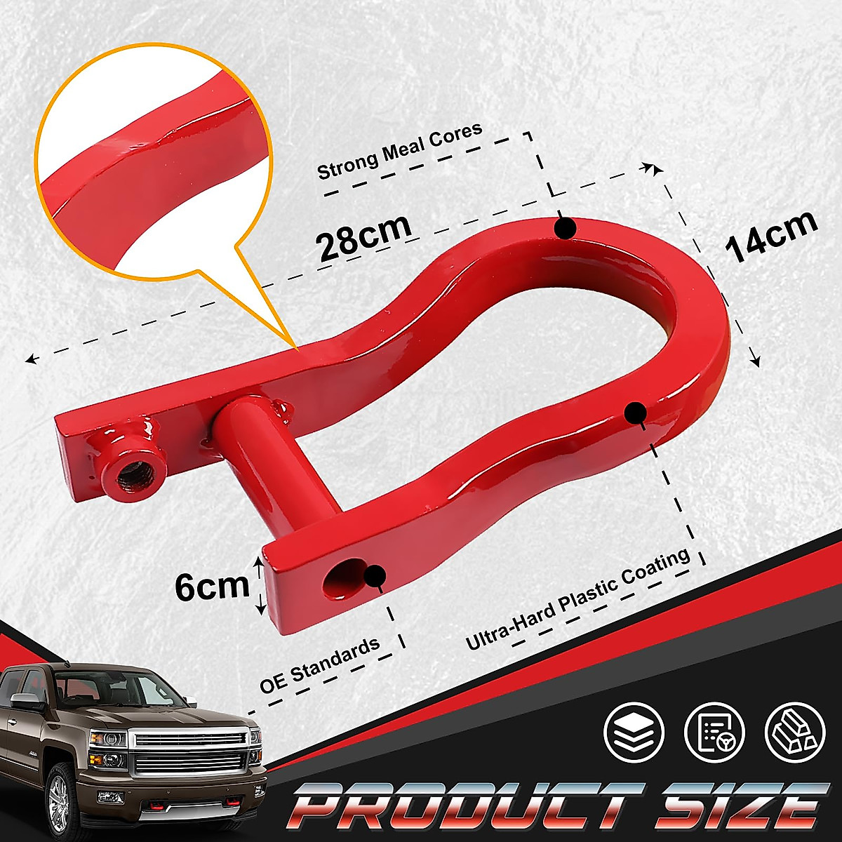Pair of Front Tow Hooks Compatible with 2007-2019 Chevy Silverado GMC Sierra 1500 2019 Chevy Silverado GMC Sierra 1500 LD Replace OE Number 84192871