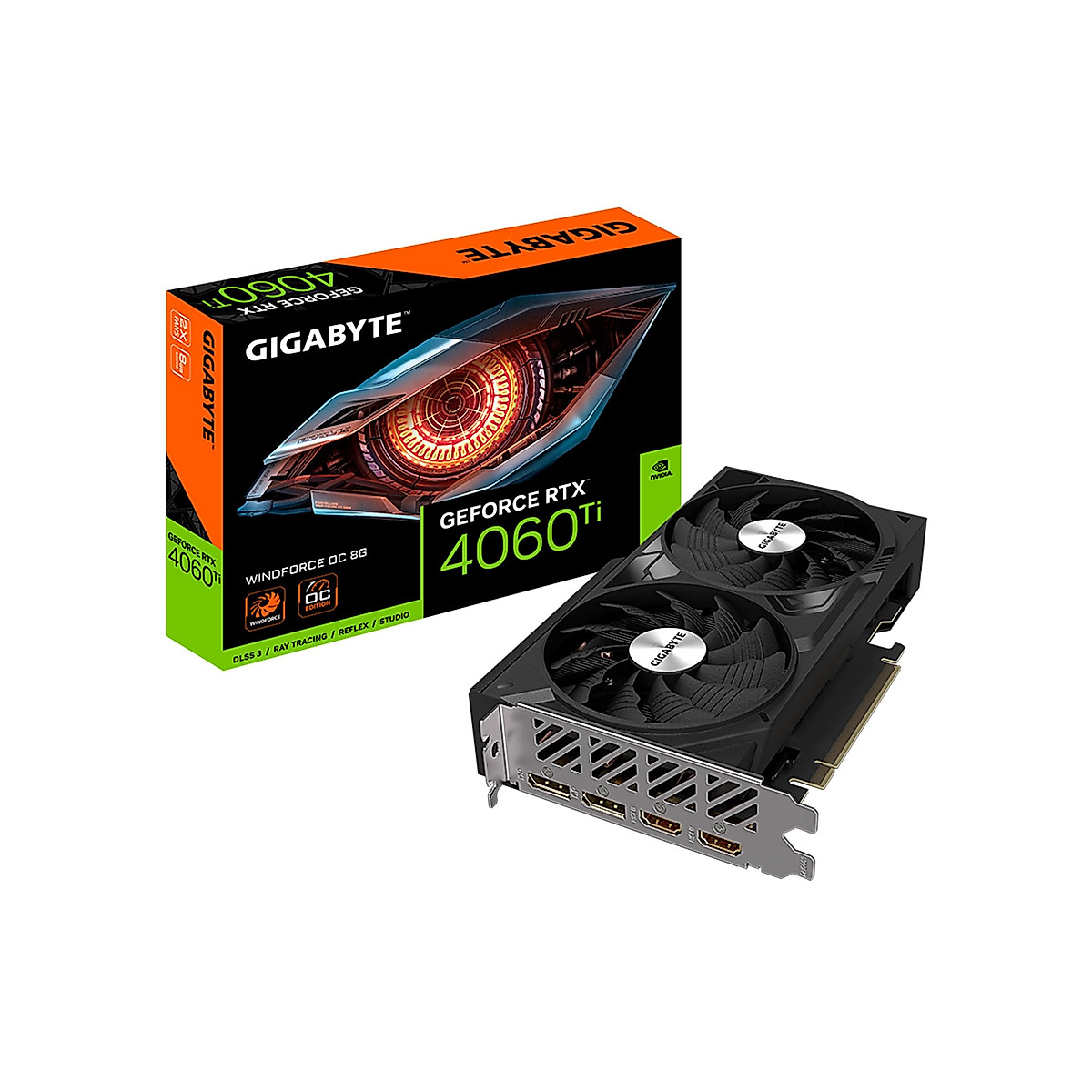 GIGABYTE GeForce RTX 4060 Ti WINDFORCE OC 8G Graphics Card, 2X WINDFORCE Fans, 8GB 128-bit GDDR6, GV-N406TWF2OC-8GD Video Card