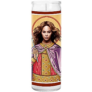 Celebrity Prayer Candle - Funny Saint Candle - 8 inch Glass Prayer Votive - 100% Handmade in USA - Novelty Celebrity Gift
