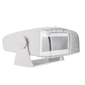 Dual Electronics MH200 Universal Gimbal Marine Radio Housing Unit, Transparent Fold-Down Door, Fully Enclosed Design, Single DIN, White