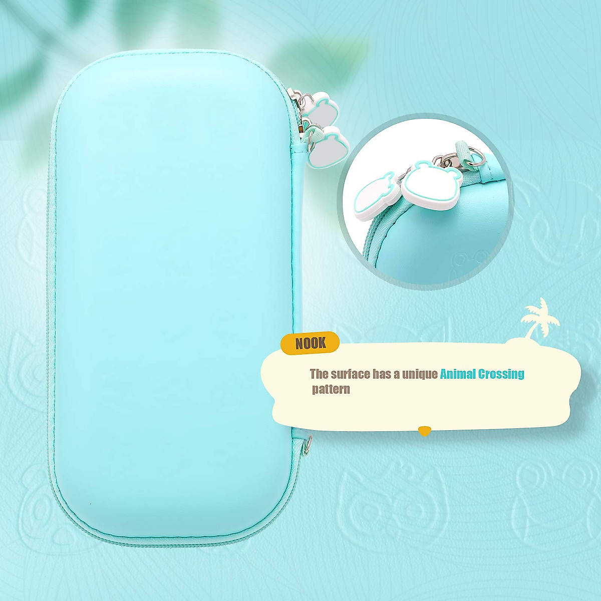 Switch Animal Crossing Accessories, Switch Animal Crossing Case, Green Switch Case, Thumb Grips, Headset Adapter, Adjustable Stand, Screen Protector, Wrist Strap and Shoulder Strap - Green