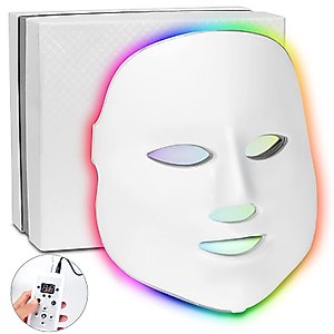 Spardar Led Face Mask Light Therapy, 7 Led Light Therapy Facial Skin Care Mask for Mask Therapy Facial - Anti-aging - Wrinkle Reduction - Skin Tightening and Spot Control Skin Care Beauty Mask
