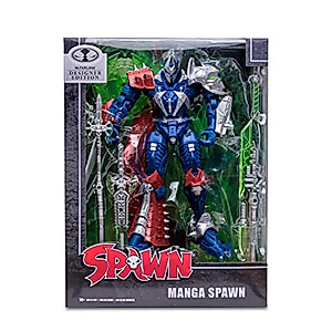 McFarlane Toys, Spawn Comic Designer Edition Manga Spawn Mega Figure with 22 Moving Parts, Collectible Figure with Accessories and Collectors Stand Base – Ages 12+