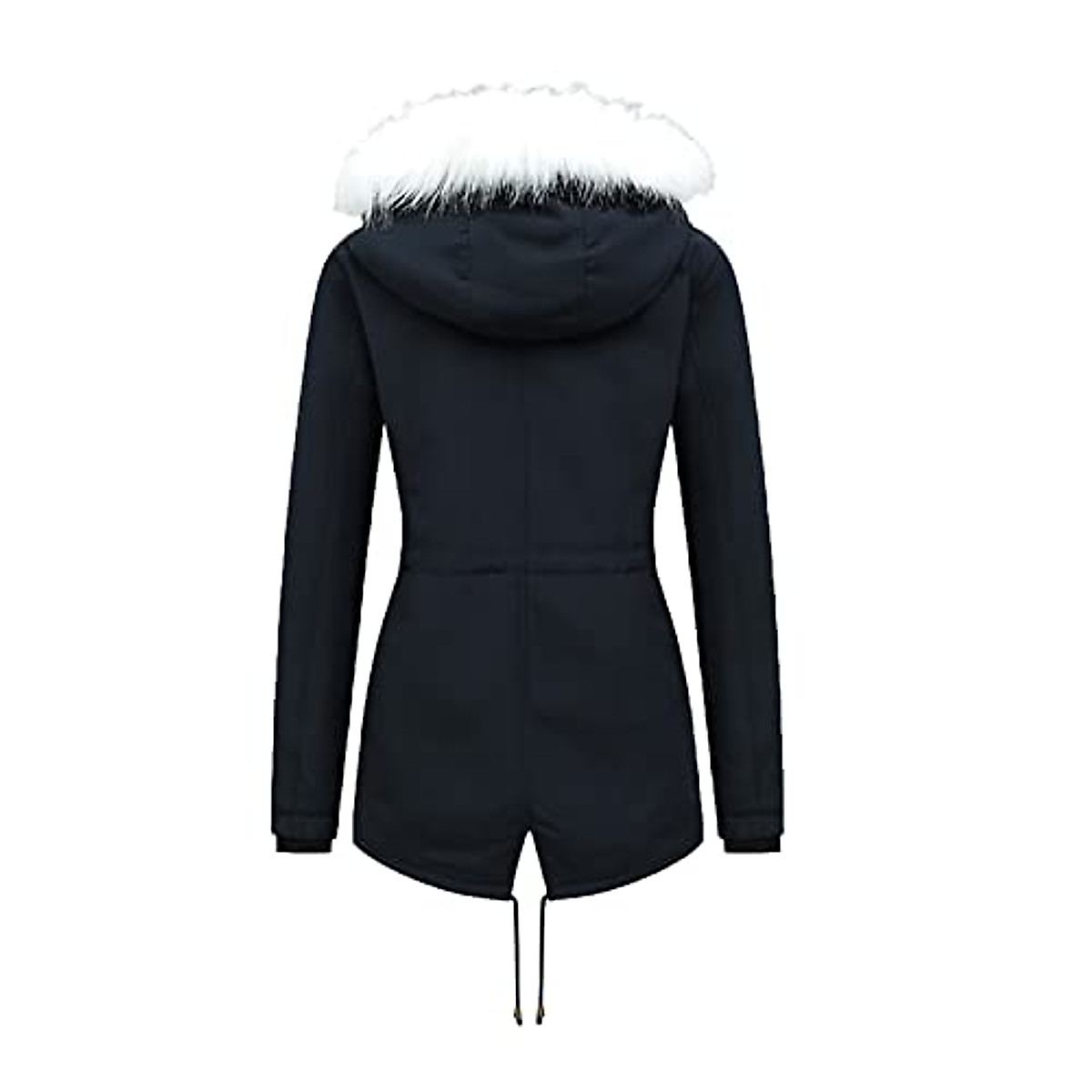 Chamarras para Mujer Women Thickened Puffer Jacket Winter Mid Length Sherpa Lined Coats Warm Windproof Outerwear Parka Jackets with Hood Fur Coat