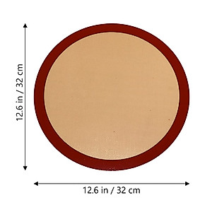 SOLUSTRE Silicone Baking Mats Reusable Non- Stick Pastry Mat Oven Liner Sheets Mats Silicone Pan Liners Round Cake Pan Mat for Making Cookies Macarons Bread Pastry Pizza Cookie Baking Pad 12inch