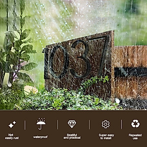 5 Inch House Numbers for Outside, Metal Modern Floating House Numbers, Garden Door Mailbox Decor Number with Nail Kit, Visibility Signage (Black 3)