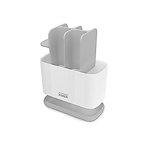 Joseph Joseph Easy-Store - Toothbrush Holder Caddy, Bathroom Storage Organizer, Large, Grey/White