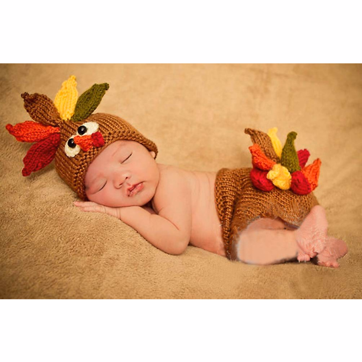 Christmas Halloween Newborn Photography Prop Baby Boy Girl Photo Outfits Turkey Hat Short Photo shoot Costume