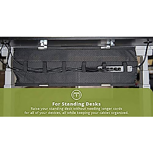 Uprite Ergo Mesh Cable Manager, Ergonomic Cord Organizer for Height Adjustable Desks (Black)
