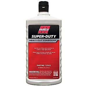 Malco Super Duty Heavy Cut Compound - Professional Cutting, Polishing and Finishing Compound / For Auto Paint Correction, Detailing and Buffing / 32 oz. (127632)