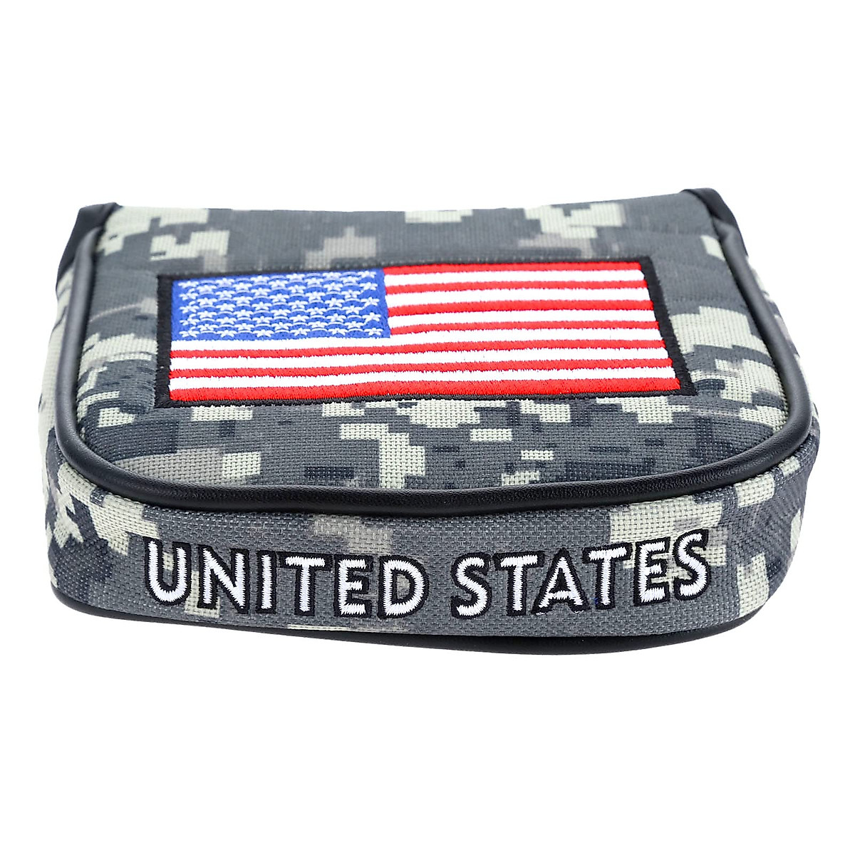 SEACLOUD 1Pc Camouflage Golf Club Mallet Putter Head Cover Waterproof Durable Nylon USA Flag Headcover Protector Bag Square Shape