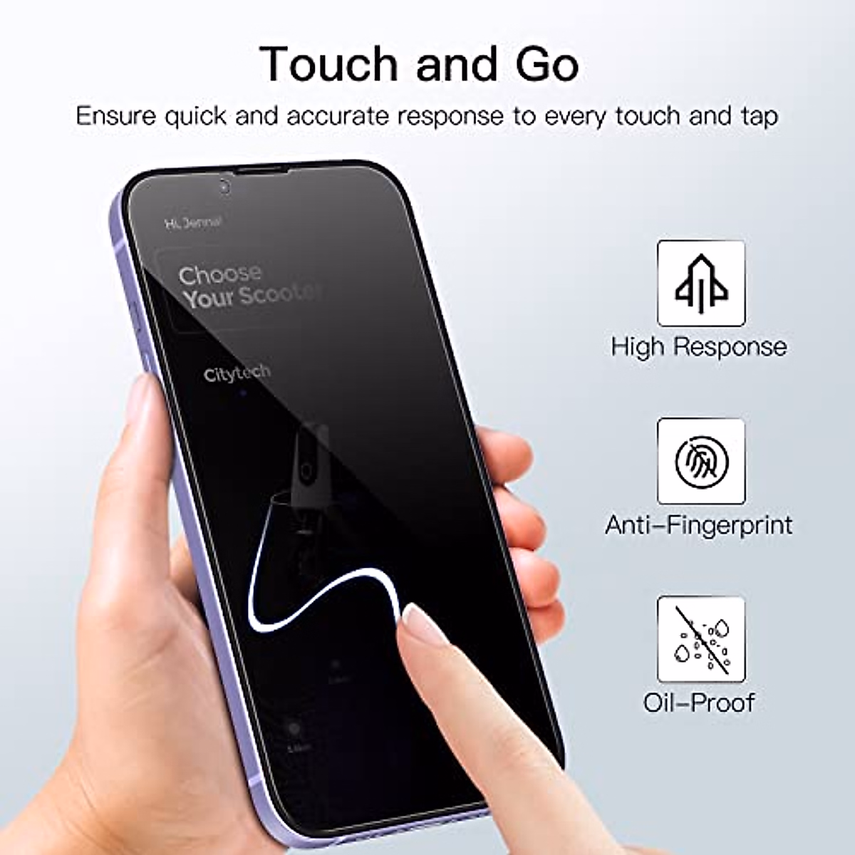 JETech Privacy Full Coverage Screen Protector for iPhone 14 Plus 6.7-Inch (NOT FOR iPhone 14 6.1-Inch), Anti-Spy Tempered Glass Film, Edge to Edge Protection Case-Friendly, 2-Pack
