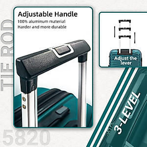 LARVENDER Luggage Sets, Luggage 4 Piece Set, Expandable Luggage Set Clearance Suitcases with Spinner Wheels Hardside Luggage with TSA Lock (Dark Green)