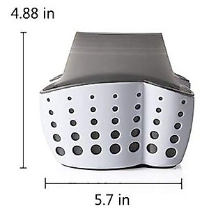 Kitchen Sink Caddy Sponge Holder - Plastic Saddle - Brush and Sponge Holder Organizer with Drain - Double Sink Saddle Faucet Caddy by Crazy Chef