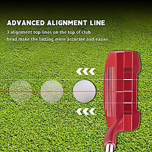 MAZEL Chipper Club Pitching Wedge for Men & Women,36/45 Degree - Save Stroke from Short Game,Right Hand (Wine Red, 36 Degree)