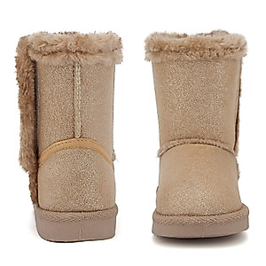 CIOR Toddler Snow Boots for Girls Boys Winter Warm Kids Boots Outdoor Shoes U121ELTX01-T.Khaki-21