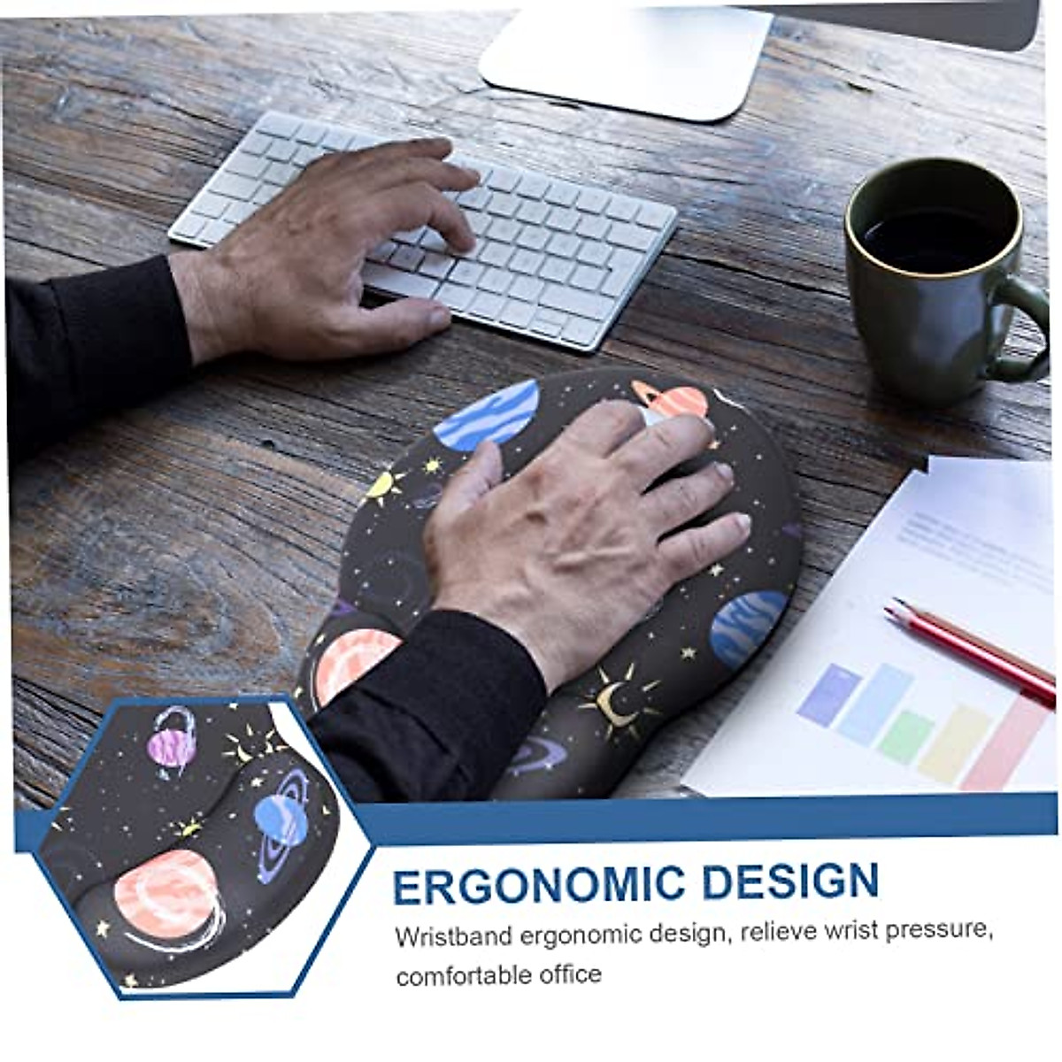 Ergonomic Pad Bowl Pad Keyboard Wrist Support Desktop Mat Pad Mat for Desk Pad with Wrist Support Print Pads Rest Pad Mousepad with Wrist Rest Padded Pad Sponge Pad Silica Gel Pad