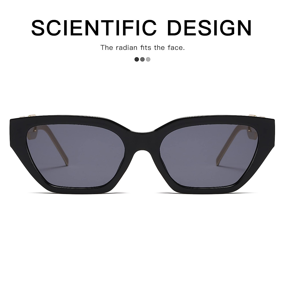 MASDUN Square Sunglasses for Women Men trendy Trendy Sunnies Black White Drive Fashion UV Protection (Black/Black)