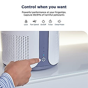 Miko Air Purifier For Home HEPA Air Purifier Covers 400 sqft In Large Room, 3 Fan Speeds, Built-in Timer, 150 CADR, Sleep Mode- True H13 HEPA Removes 99.97% Smoke, Pollen, Pets, Allergies,