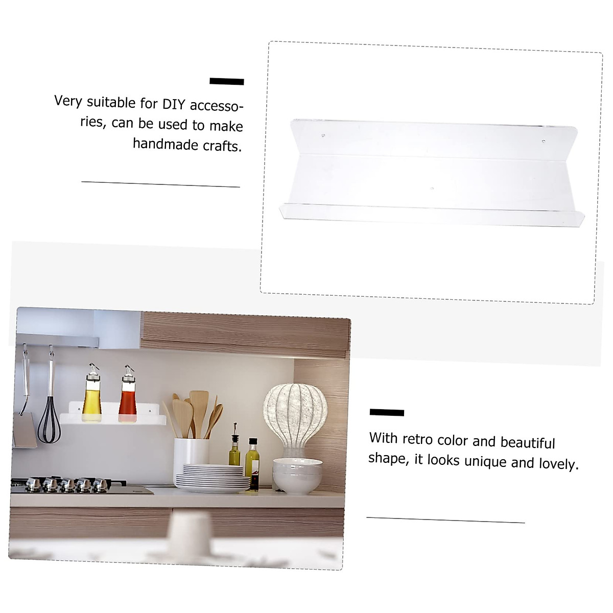 VOSAREA 1pc Shelf Wall Floating Clear Shelves Nail Polish Holder Nail Polish Display Rack Clear Display Case Book Shelves Clear Stand Storage Rack Acrylic Nail Polish Stand Multifunction