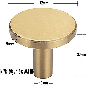 IVAILEX 4 Pack Wall Hooks for Hanging Gold Hooks Solid Brass Decorative Towel Hooks Coat Hooks Wall Mounted Key Hooks for Wall (Round.)