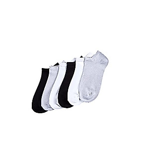 Hue Women's Supersoft No-Show Liner Socks 6 Pair Pack, Assorted Sockshosiery, -chrome, One Size