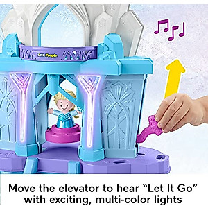 Disney Frozen Toddler Playset Little People Elsa’S Enchanted Lights Palace With Anna & Elsa Figures For Ages 18+ Months