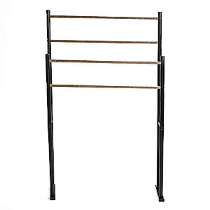 Mind Reader Alloy Collection, 2-Tier Towel Rack with 4 Bars, Drying Stand, Metal, Black