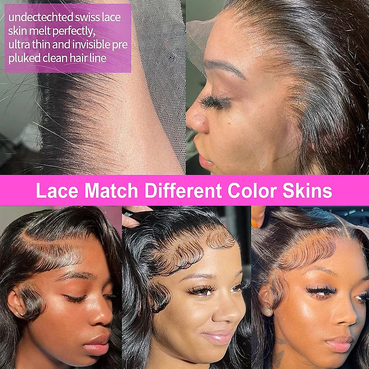 GABRIELLE 26 Inch Body Wave Frontal Wigs Human Hair HD Lace Front Wigs Human Hair 13x4 Body Wave Lace Frontal Wig 180% Density Pre Plucked Lace Wigs for Women Brazilian Human Hair Black Glueless Wigs