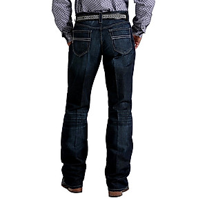 Cinch Men's Carter 2.4 Dark Wash Mid Rise Relaxed Bootcut Performance Jeans - MB71934005 IND 38W x 34L US