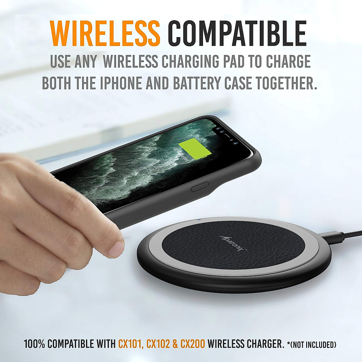 Alpatronix Battery Case for iPhone 12 Mini (5.4 inch), Slim Portable Protective Extended Charger Cover with Wireless Charging, Lightning Input, CarPlay - BX12mini - Matte Black