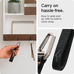 Spigen Life Carabiner Lanyard Keychain Strap for Keys ID Badge Wallet Holder and Everyday Carry Items Wrist Keychain Ring Carabiner - Black