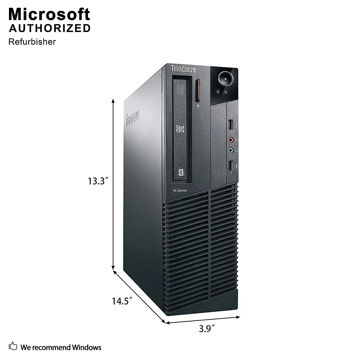 Lenovo Think Center M81 SFF Desktop Computer, Intel Quad Core I5-2400 3.1GHz up to 3.4GHz, 12GB DDR3 RAM, 2TB HDD, DVD, WIFI, BT 4.0, HDMI, VGA, Display port, W10P64 (Renewed)